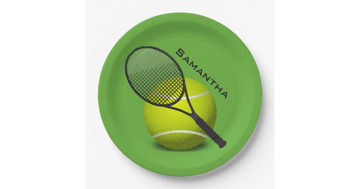 Tennis Design Paper Party Plate | Zazzle