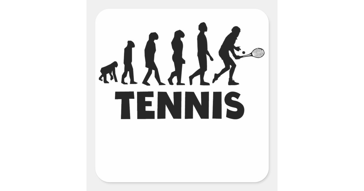 Tennis Evolution Square Sticker | Zazzle
