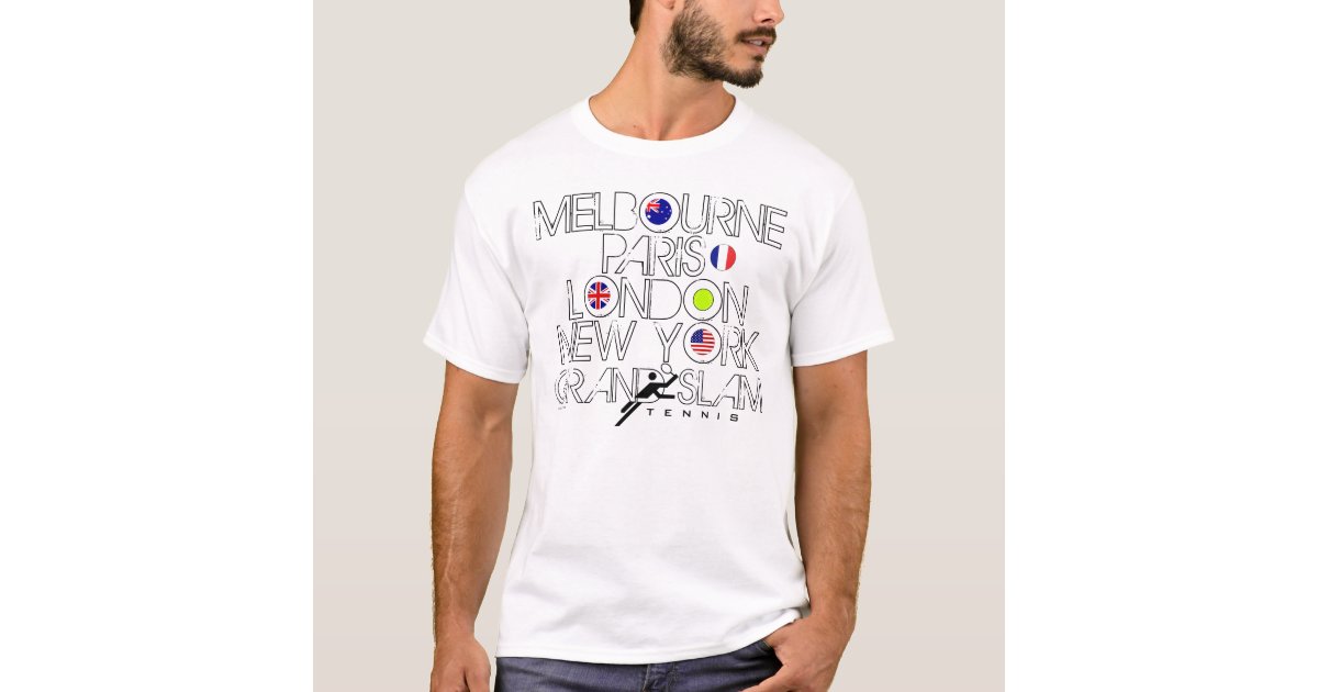 Tennis Grand Slam T-Shirt Flag City 1 | Zazzle