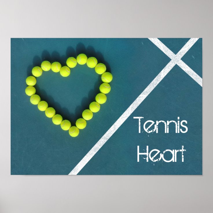 Tennis Heart, personalized Poster | Zazzle