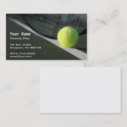 Tennis Instruction Business Card | Zazzle