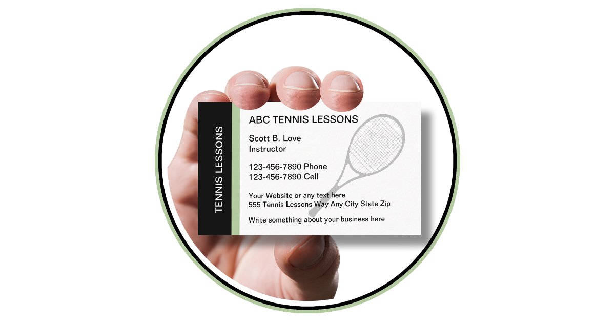 Tennis Instructor Modern Business Cards | Zazzle