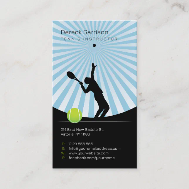 Tennis Instructor | Professional Business Card | Zazzle