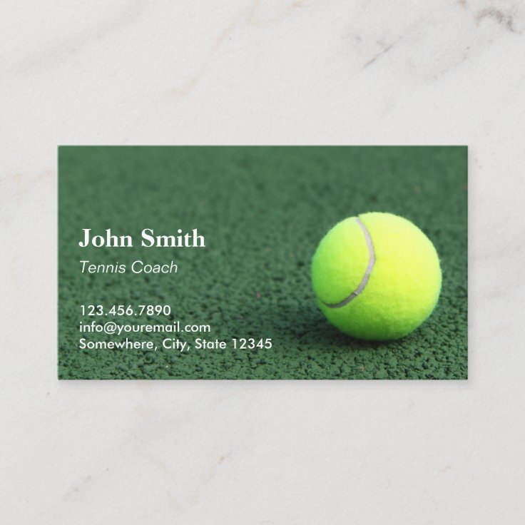 Tennis Instructor Professional Business Card | Zazzle