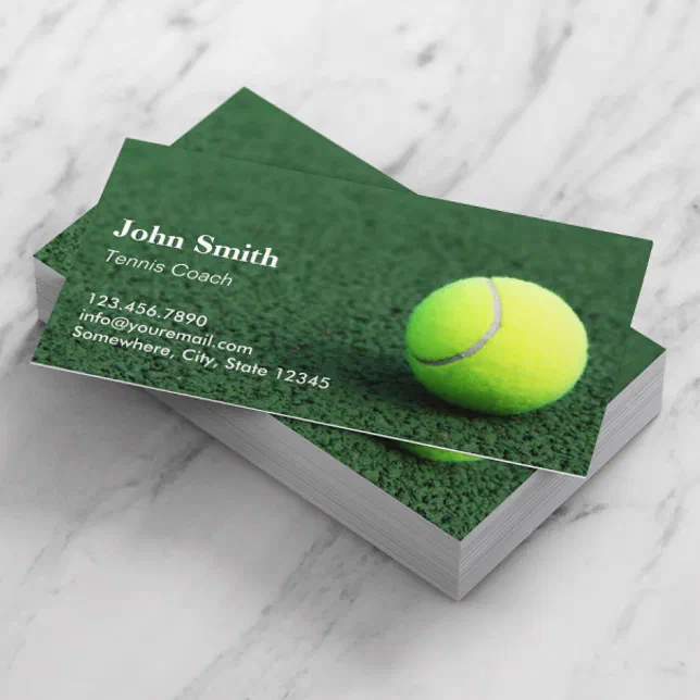 Tennis Instructor Professional Business Card | Zazzle