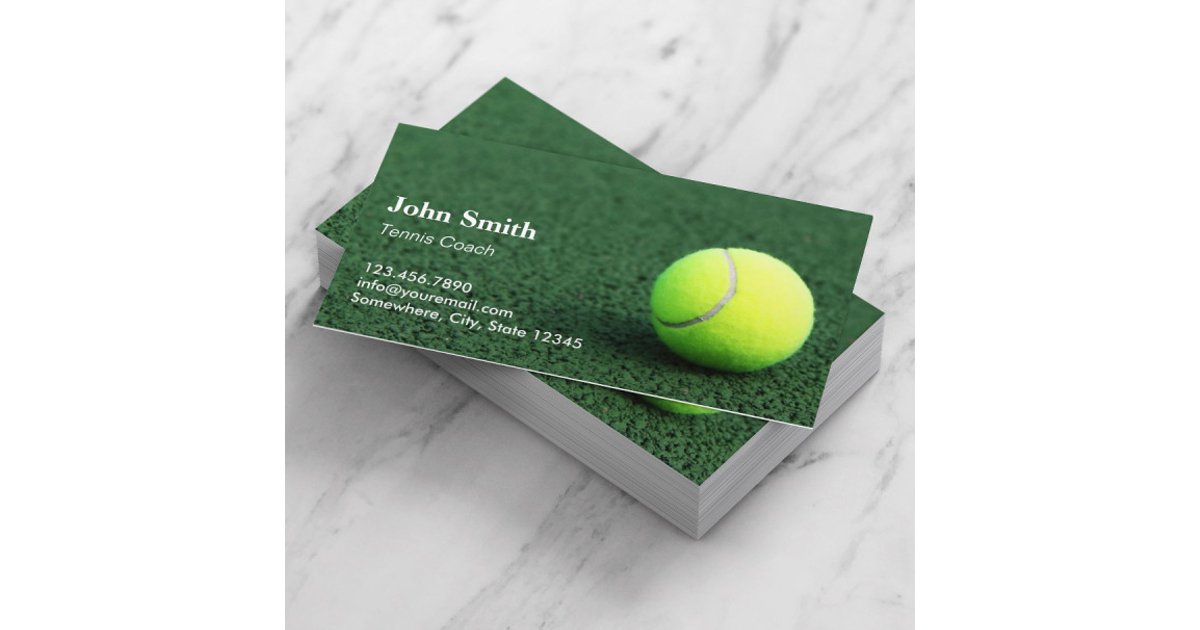 Tennis Instructor Professional Business Card | Zazzle