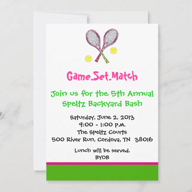 Tennis Invitations | Zazzle