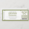 Tennis Lesson Gift Certificate Voucher Invitation | Zazzle