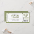 Tennis Lesson Gift Certificate Voucher Invitation | Zazzle