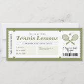Tennis Lesson Gift Voucher Certificate Invitation | Zazzle