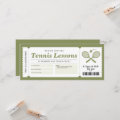Tennis Lesson Gift Voucher Certificate Invitation | Zazzle