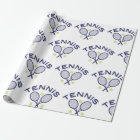 Tennis racket and ball pattern themed party wrap wrapping paper ...