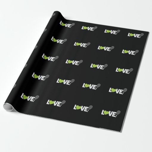 tennis "Love" tennis racket Wrapping Paper | Zazzle