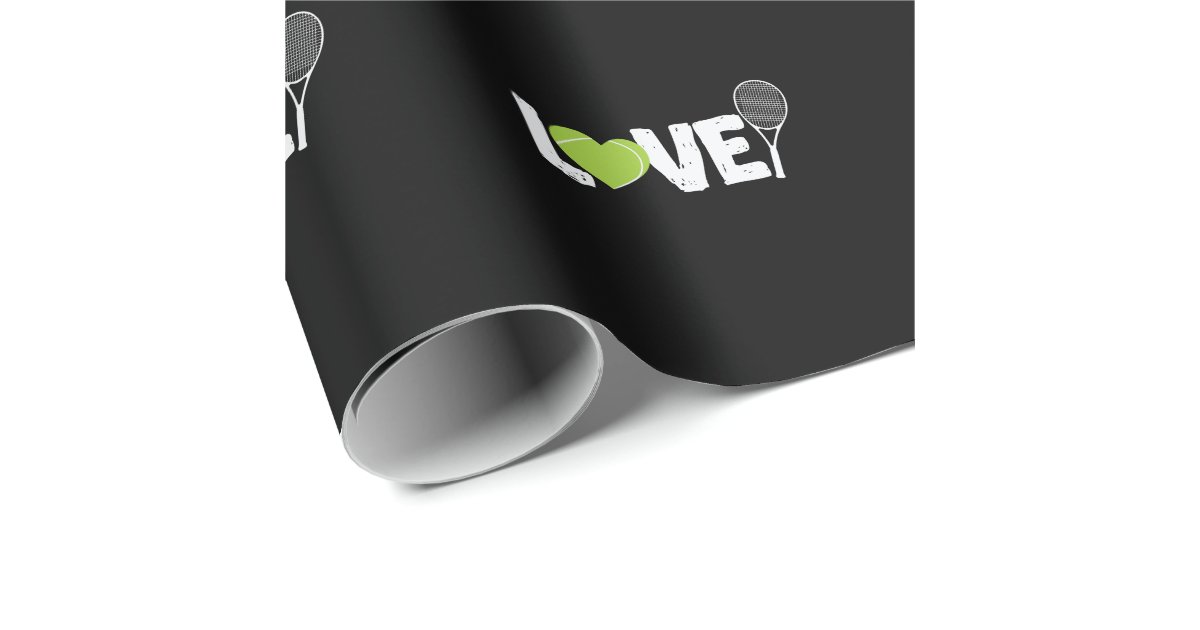 tennis "Love" tennis racket Wrapping Paper | Zazzle