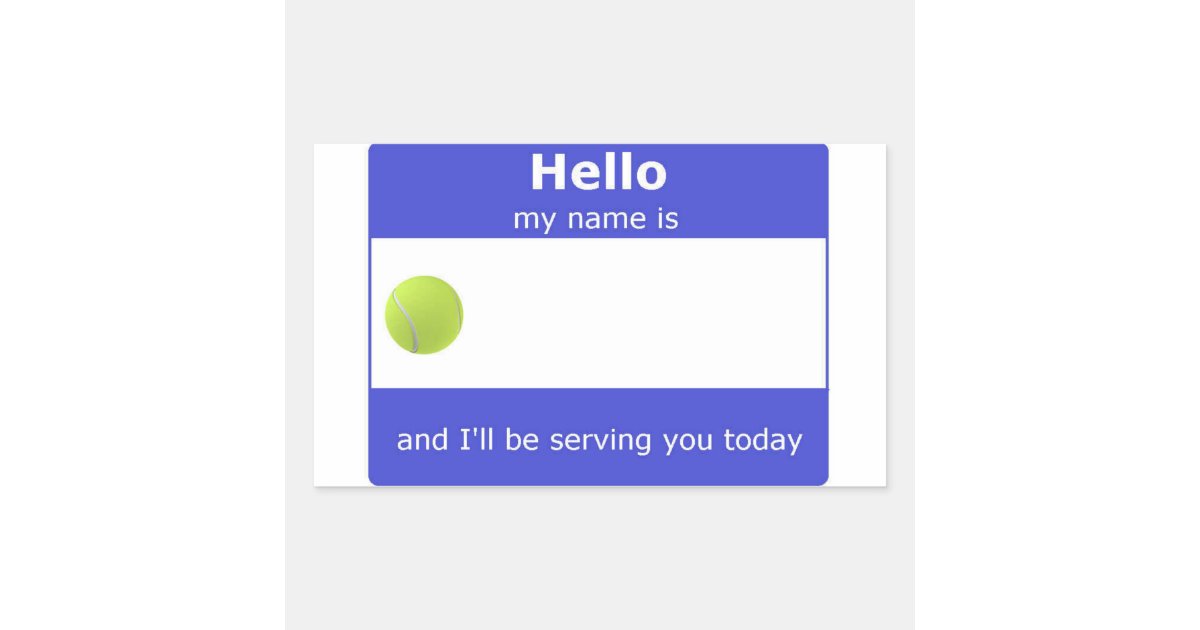 Tennis Name Tag Sticker | Zazzle