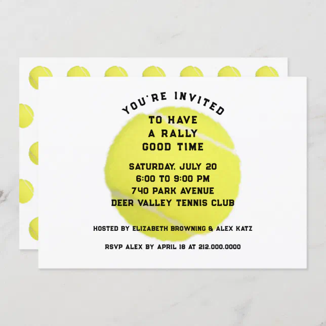 Tennis Party Invitation | Zazzle