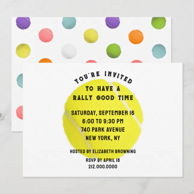 Tennis Party Invitation | Zazzle