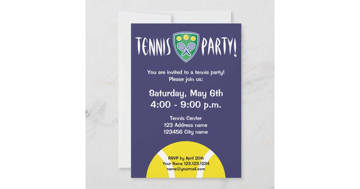 Tennis party invitations | celebration invites | Zazzle