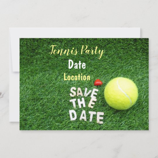 Tennis Party save the date with tennis ball Invitation | Zazzle.com