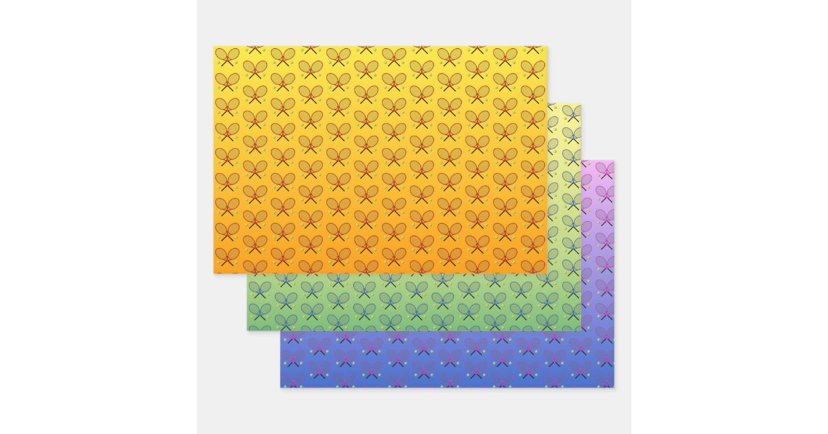 Tennis patterned wrapping paper sheets | Zazzle.com