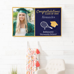Tennis Player graduation Graduation Banner | Zazzle