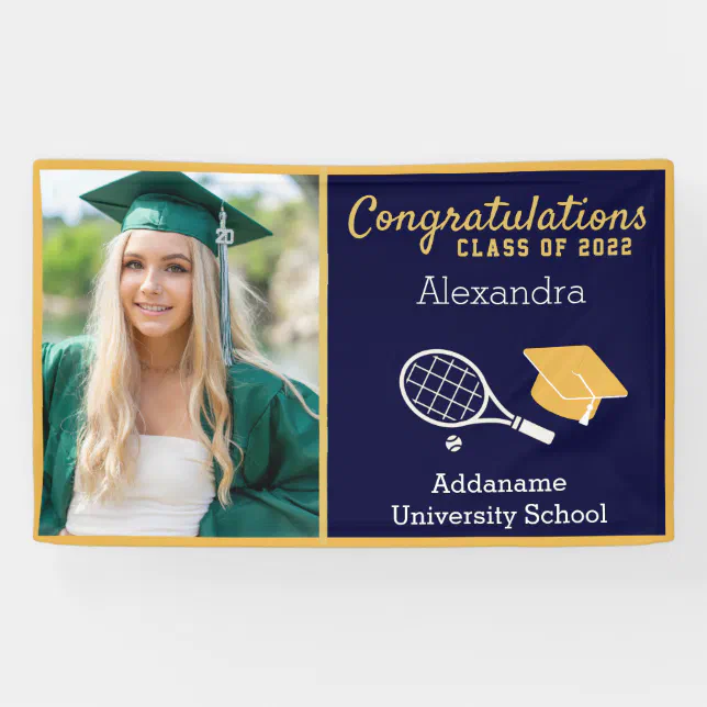 Tennis Player graduation Graduation Banner | Zazzle