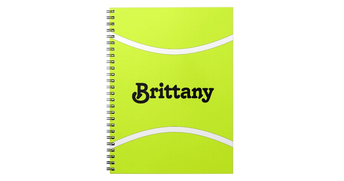 Tennis Player or Team Name Custom Text Notebook | Zazzle