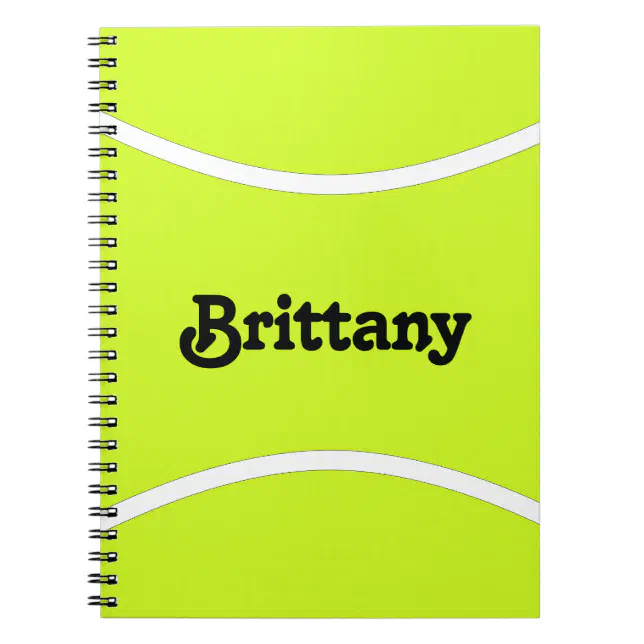 Tennis Player or Team Name Custom Text Notebook | Zazzle