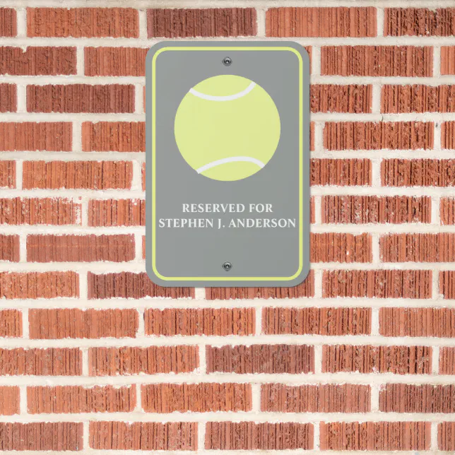 Tennis Players and Coaches Gray Reserved Parking Metal Sign | Zazzle