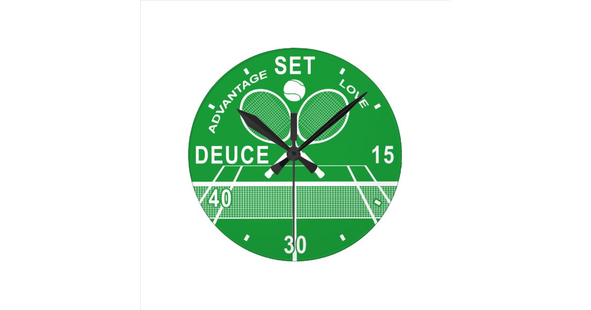 Tennis Players, Tennis Clock. Round Clock | Zazzle.com