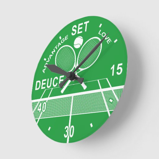 Tennis Players, Tennis Clock. Round Clock | Zazzle