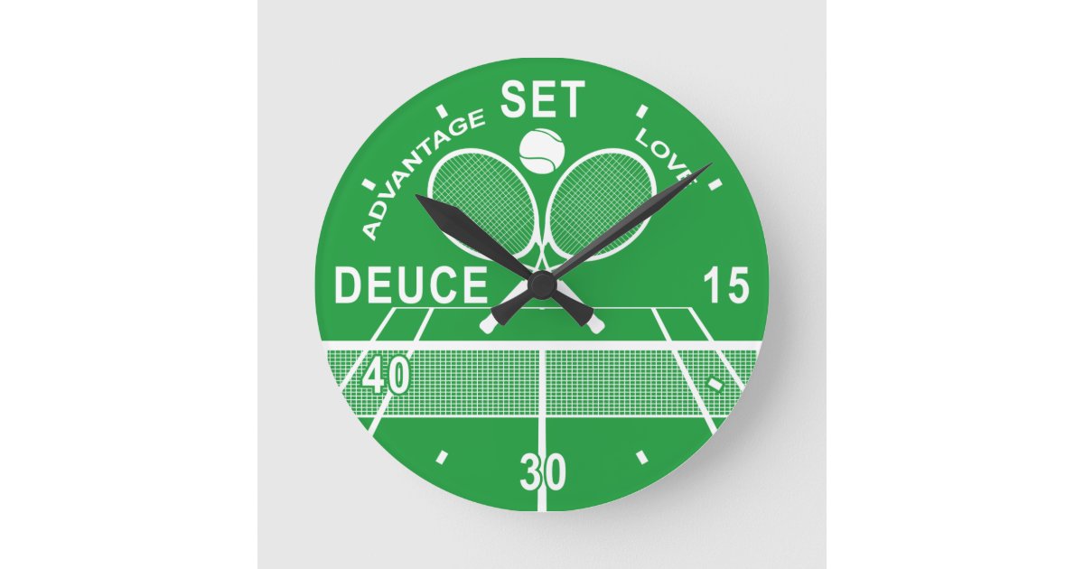 Tennis Players, Tennis Clock. Round Clock | Zazzle