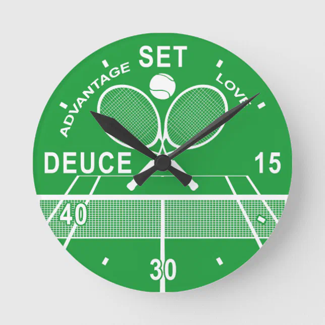 Tennis Players, Tennis Clock. Round Clock | Zazzle
