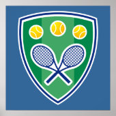 Tennis Poster with tennis racket emblem | Zazzle