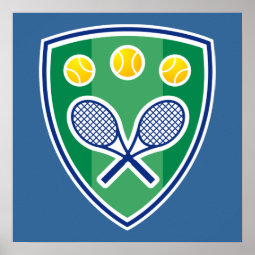 Tennis Poster with tennis racket emblem | Zazzle