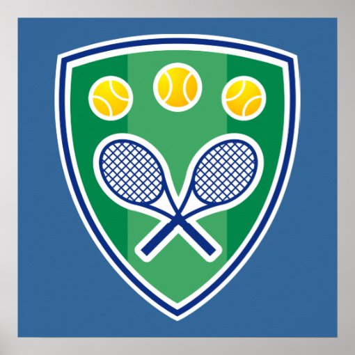 Tennis Poster with tennis racket emblem | Zazzle