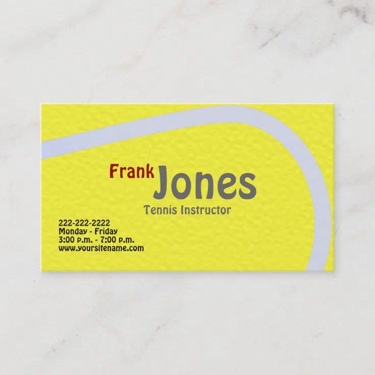 Tennis Profile Cards | Zazzle