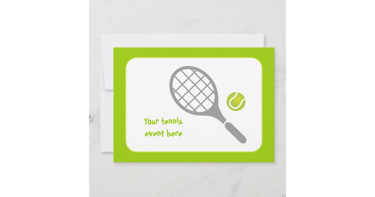 Tennis racket and ball custom invitation | Zazzle