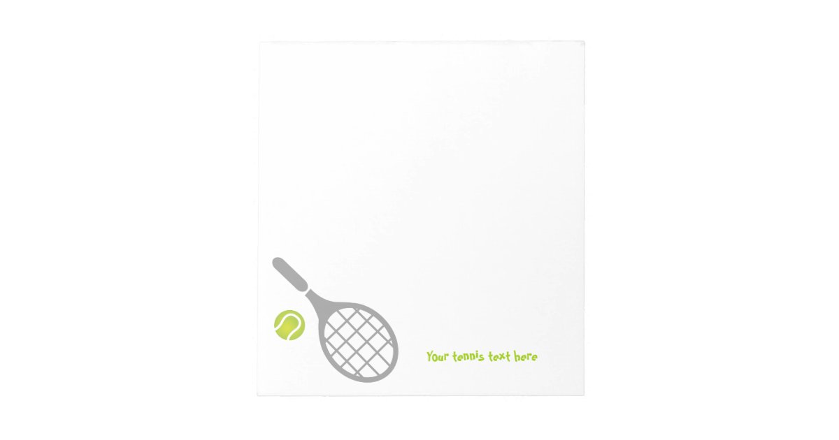 Tennis racket and ball custom notepad | Zazzle