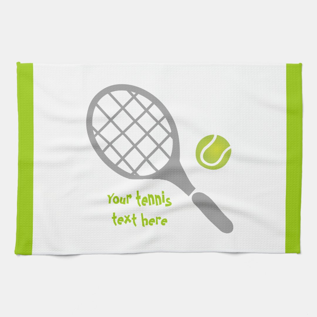 Tennis racket and ball custom towel | Zazzle