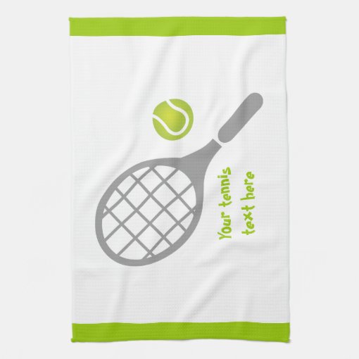 Tennis racket and ball custom towel | Zazzle