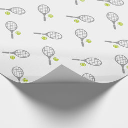 Tennis racket and ball custom wrapping paper | Zazzle