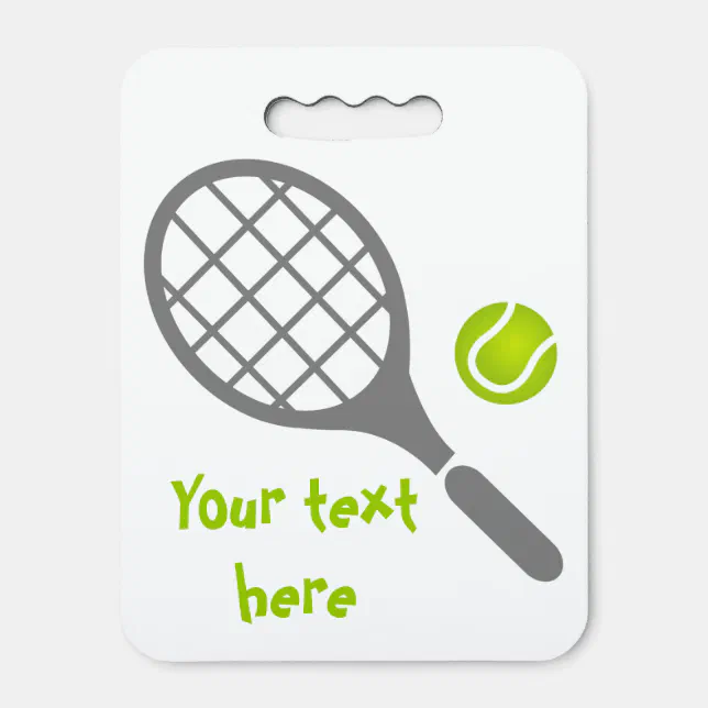 Tennis racket and ball grey and green seat cushion | Zazzle