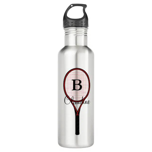 Tennis Racket Design Travel Water Bottles | Zazzle