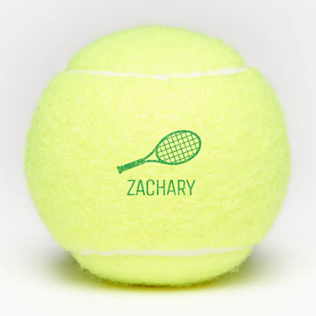 Tennis Racket Monogram Name Personalized Tennis Balls | Zazzle