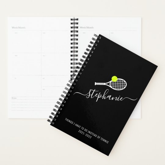 Tennis Racket Monogram Personalized Undated Planner | Zazzle