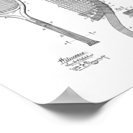 Tennis Racket Patent Poster | Zazzle