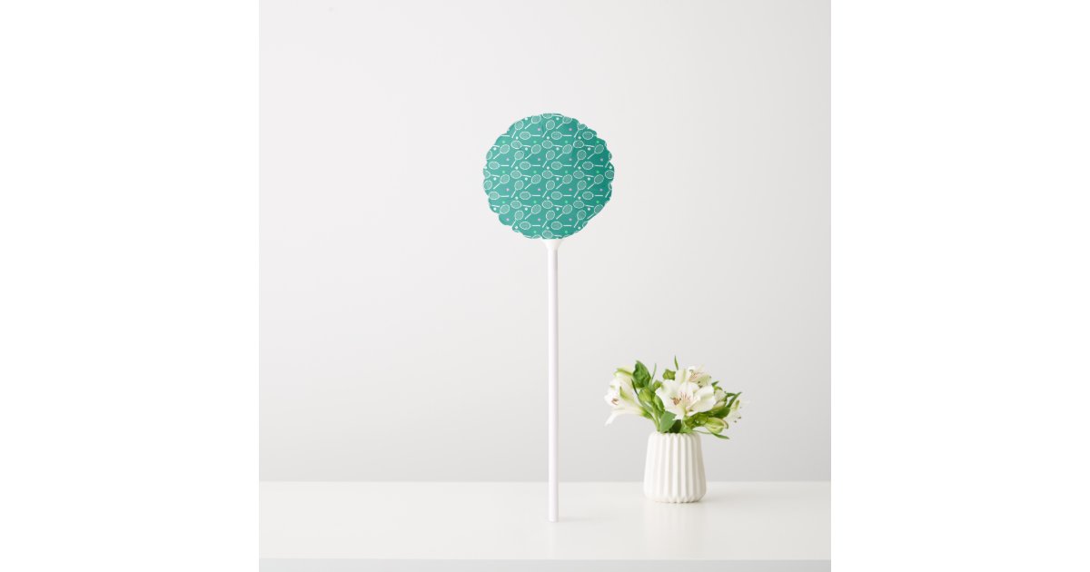 Tennis Racket Pattern Green Balloon | Zazzle