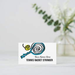 Tennis Racket Stringer business card template | Zazzle