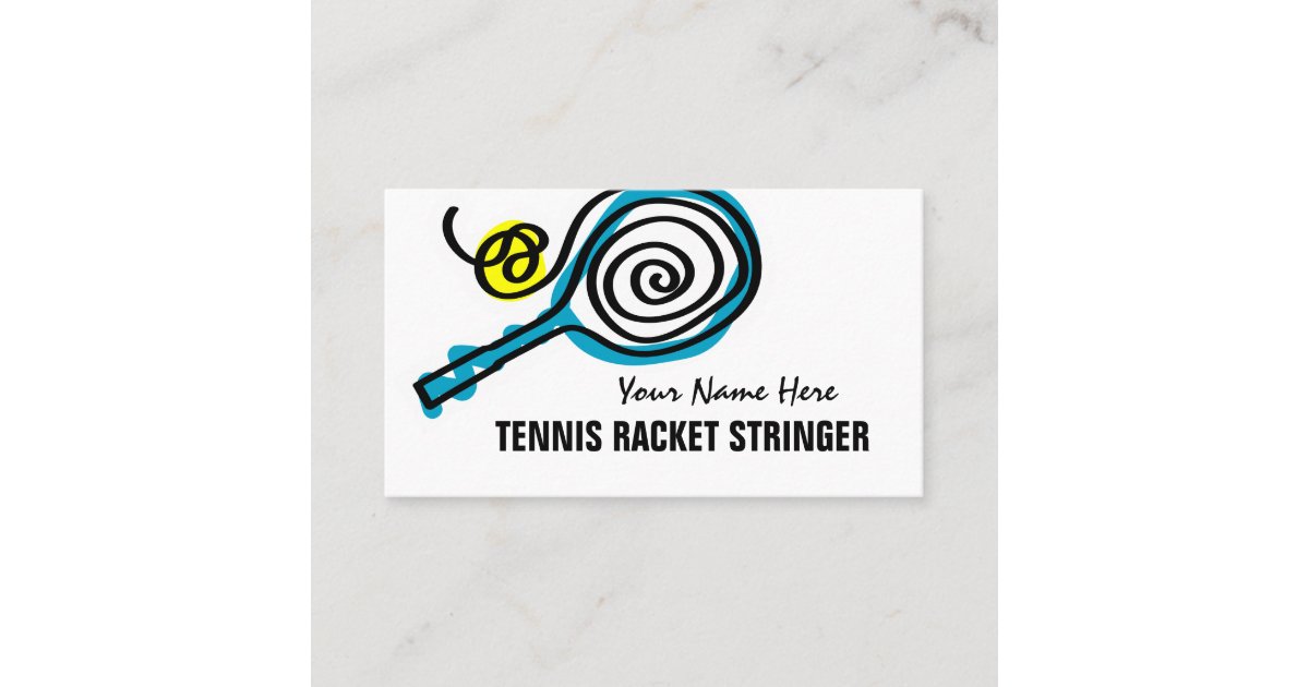 Tennis Racket Stringer business card template | Zazzle